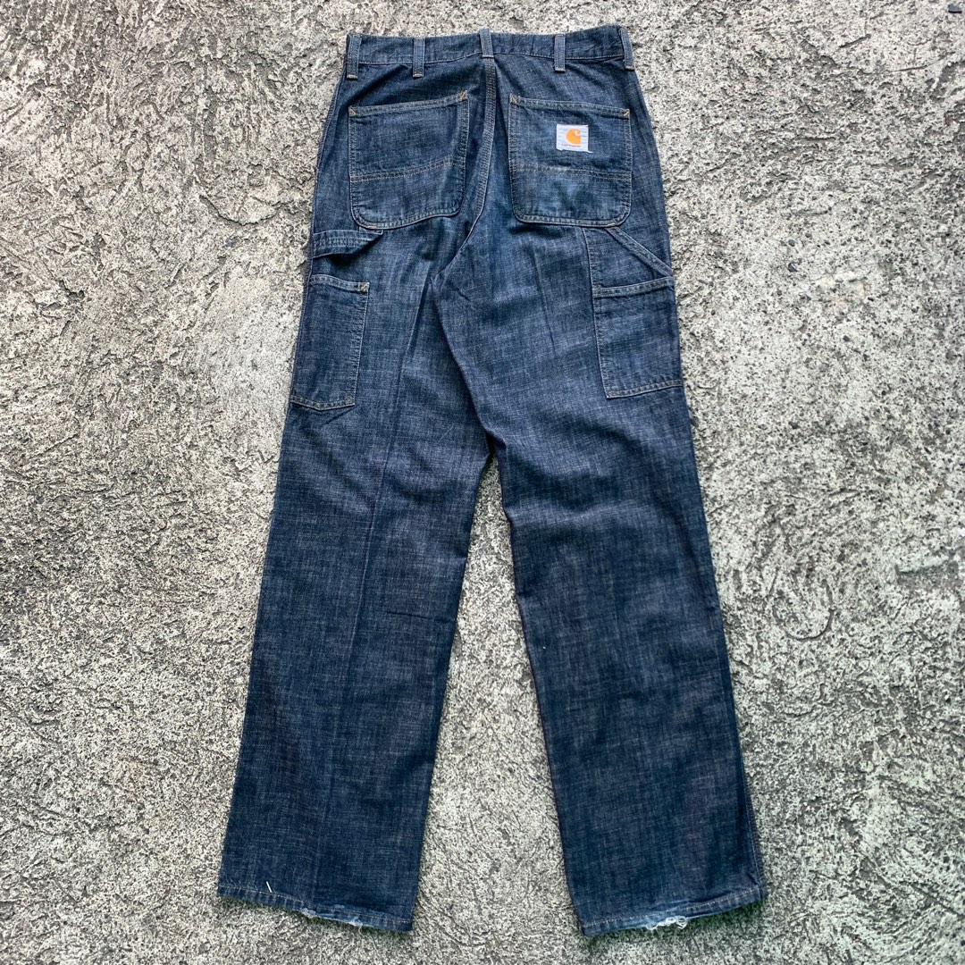 Old Carhartt WIP Original Fit Single Knee Denim Carpenter Work Pants ...