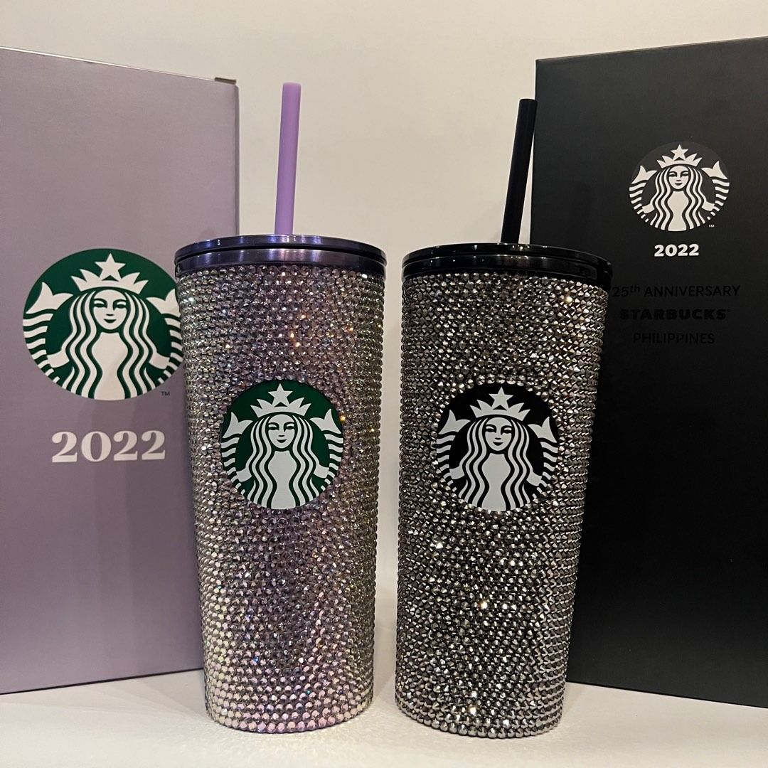 Original Limited Edition Starbucks Rhinestone Tumbler, Food & Drinks ...