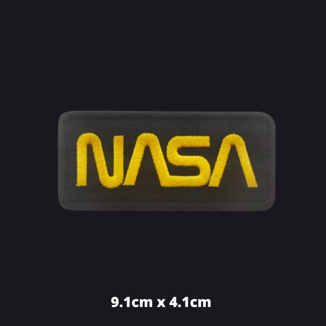 (Patch) NASA Logo Yellow Black Modern Velcro Backing, Hobbies & Toys ...