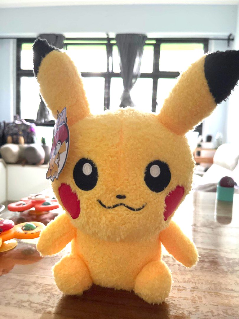 Pikachu furry plush toy, Hobbies & Toys, Toys & Games on Carousell