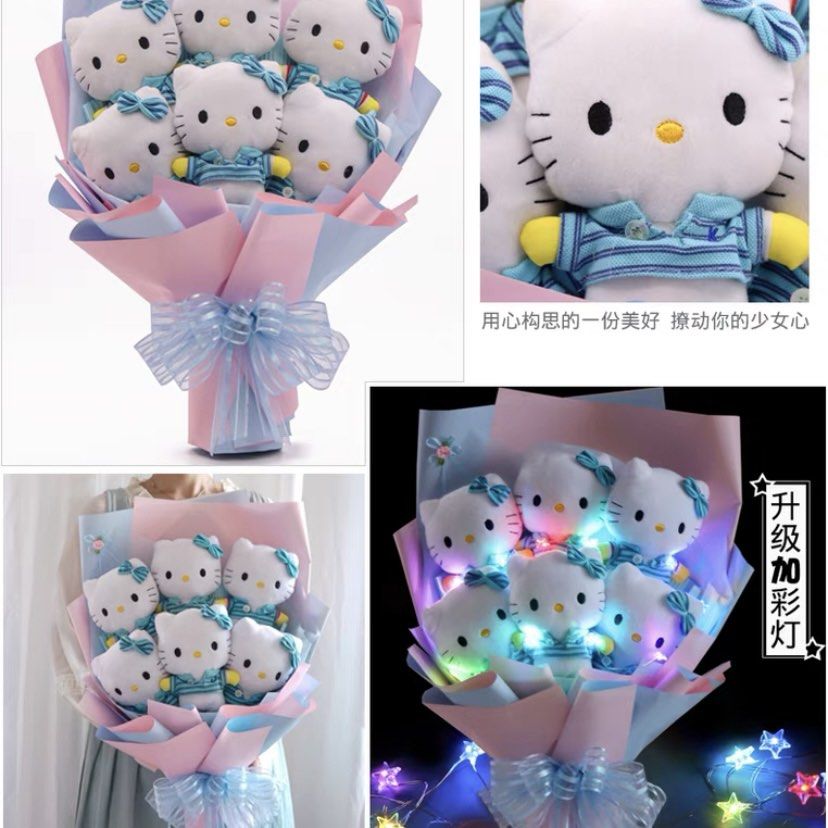 Plush Soap Roses Bouquet in sweet pastel wrapper (Hello Kitty My Melody ...