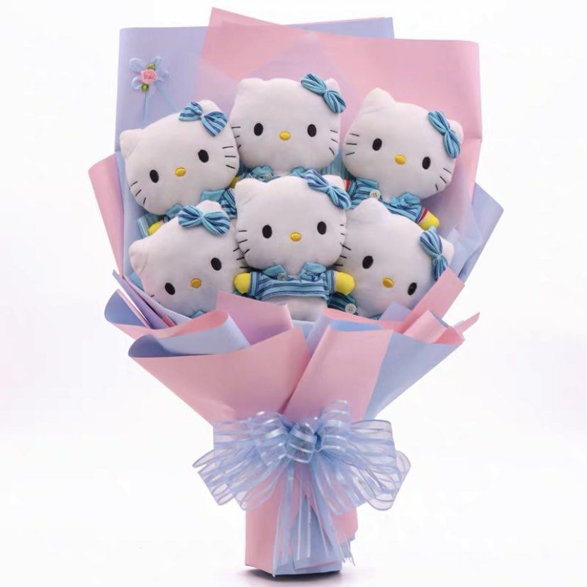 Plush Soap Roses Bouquet in sweet pastel wrapper (Hello Kitty My Melody ...