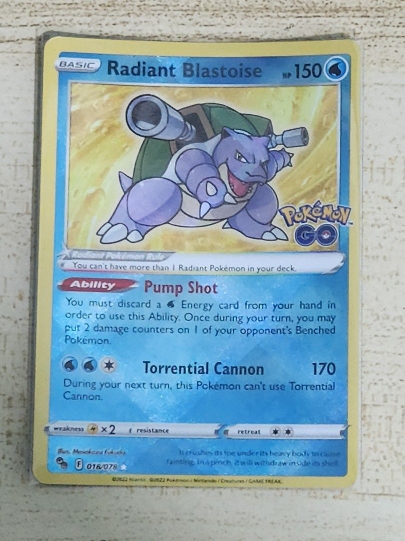 POKEMON CARD radiant blastoise (pokemon go), Hobbies & Toys, Toys ...