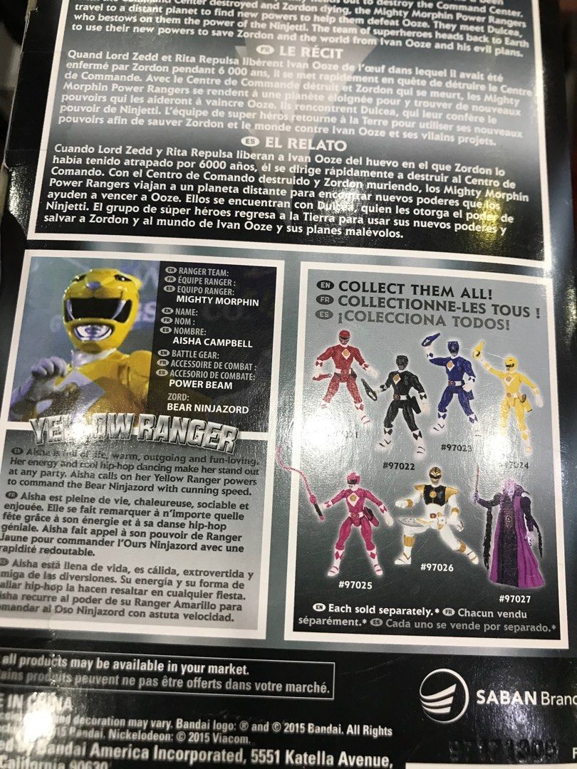 Power Ranger Yellow Trini Original, Hobbies & Toys, Toys & Games on ...