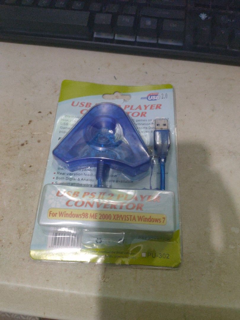PS2 controller glow in the dark with 2 player ps2 to usb adapter, Video ...