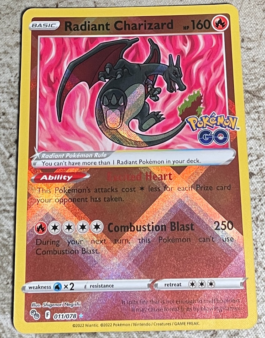 Radiant Charizard - 011/078 - Radiant Rare, Hobbies & Toys, Toys ...