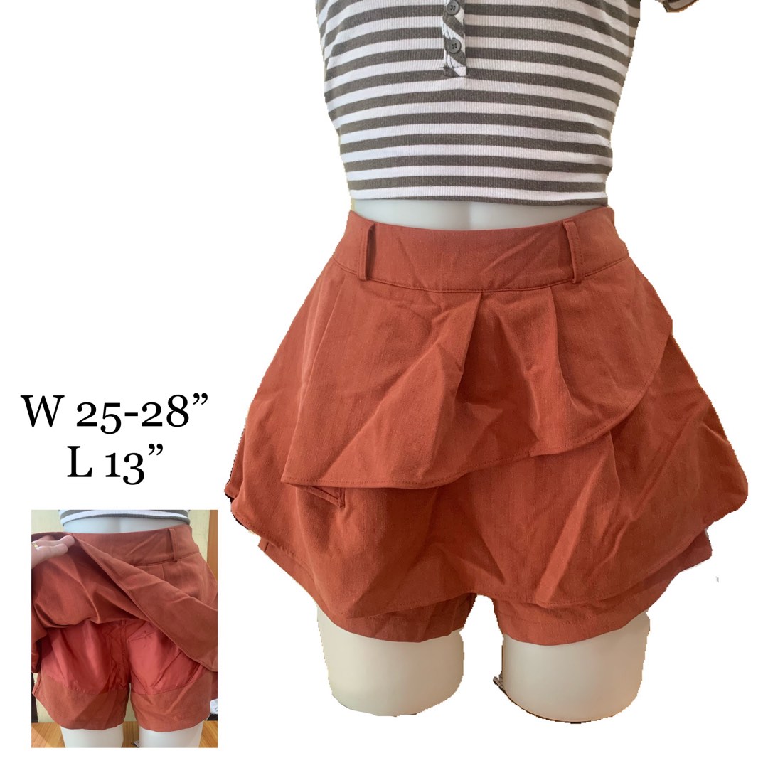 Rust palda short, Women's Fashion, Bottoms, Shorts on Carousell