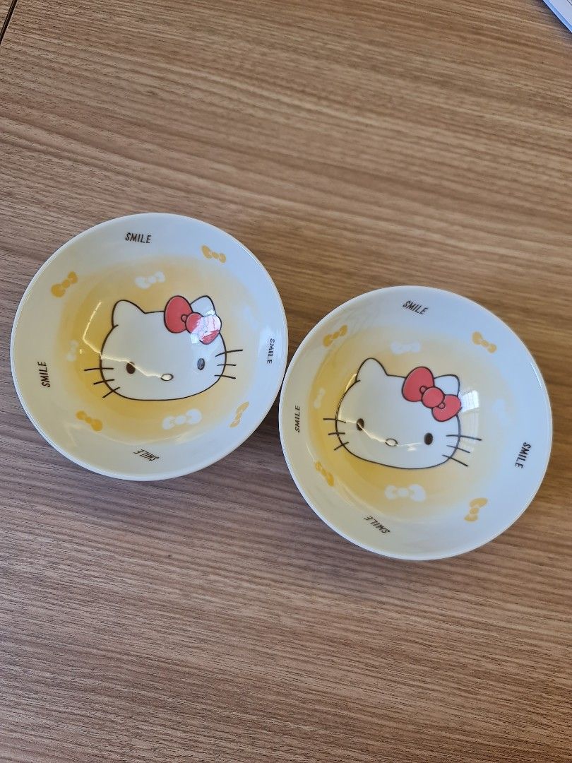 [Sanrio] 1 pair Hello Kitty bowl, Furniture & Home Living, Kitchenware ...