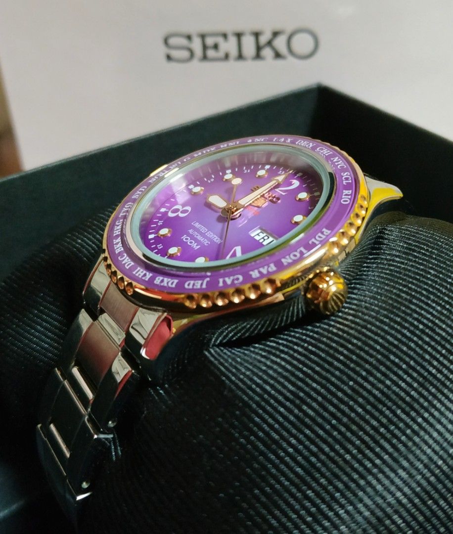 Seiko 5 Purple Gradient Sunburst Dial Automatic Watch, Women's Fashion ...
