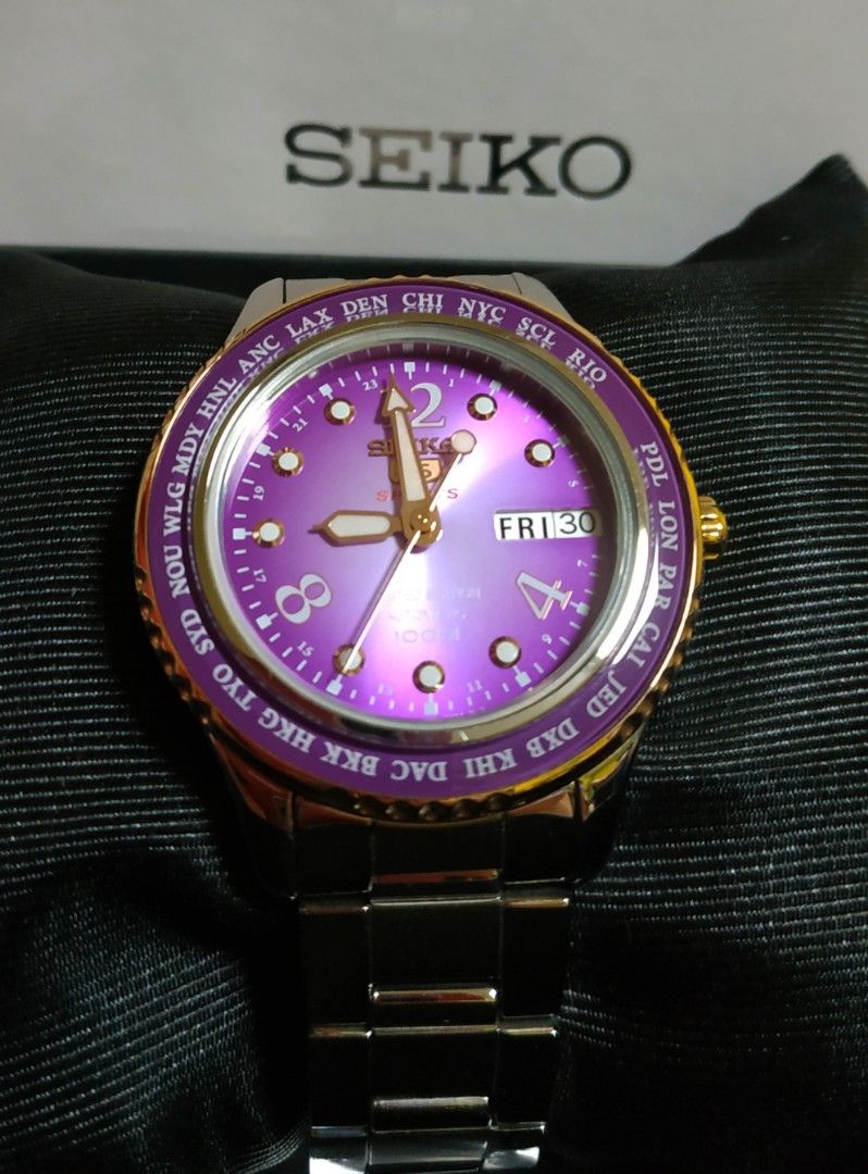 Very Rare Seiko 5 Purple / Orange Gradient Sunburst Dial Automatic ...