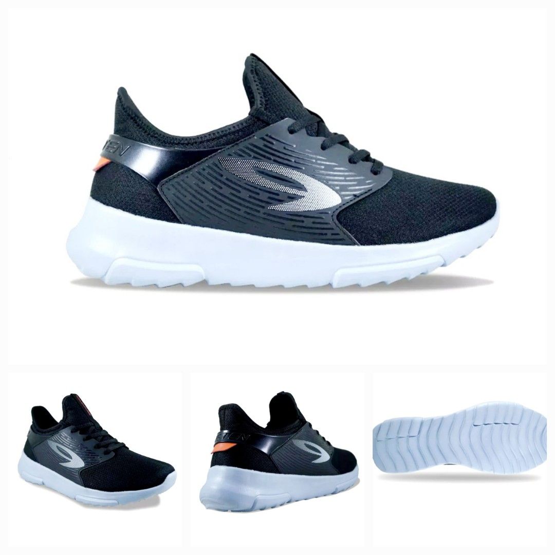 SEPATU LARI PRIA 910 NINETEEN KIVA HITAM ABU, Fesyen Pria, Sepatu ...