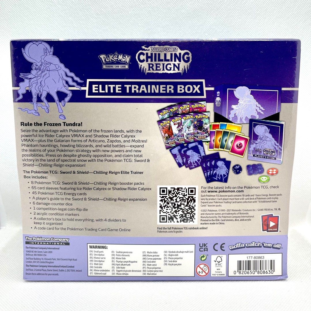 [Set of 2] Pokemon TCG Chilling Reign Elite Trainer Box (ETB) | Shadow ...
