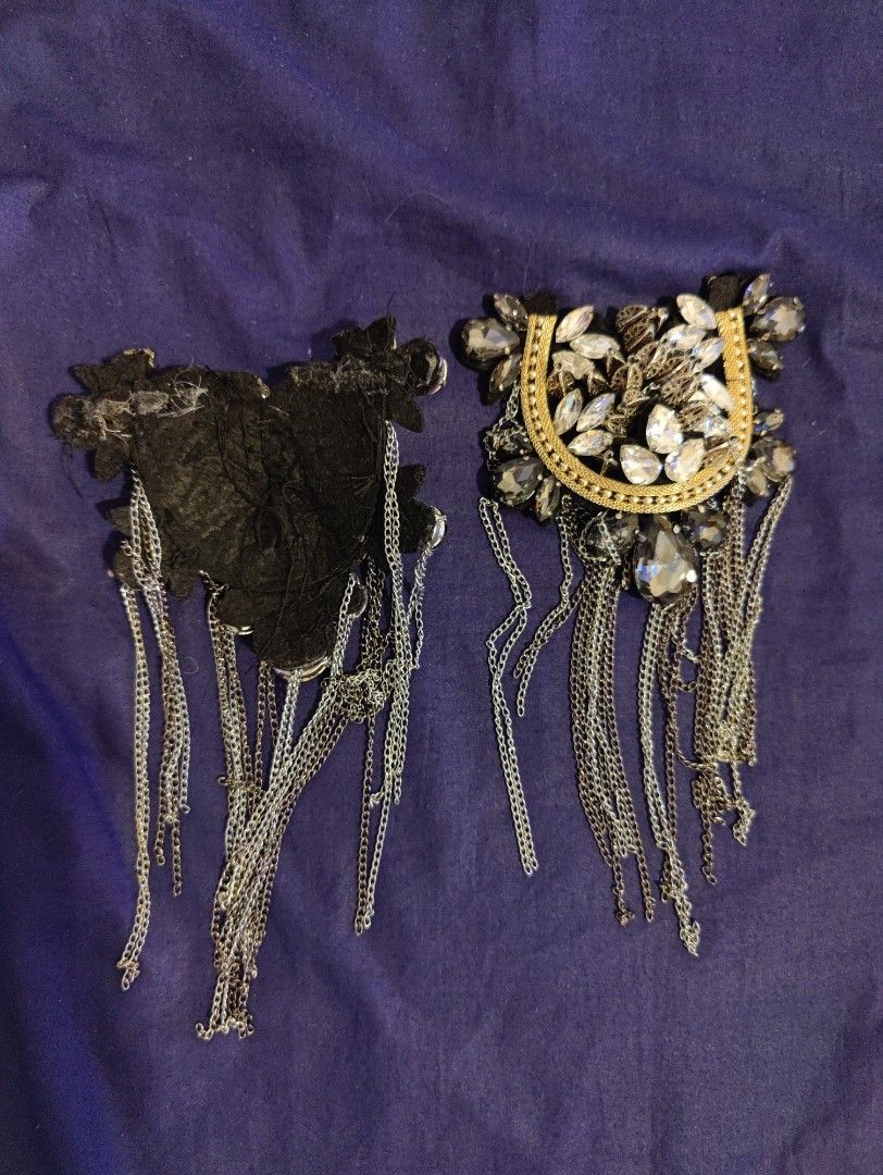 Shoulder pads with chains and beading, Women's Fashion, Watches ...