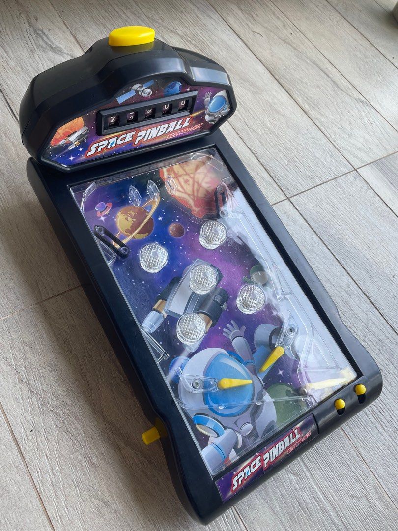 Space pinball game with light and sound and automatic score counter ...