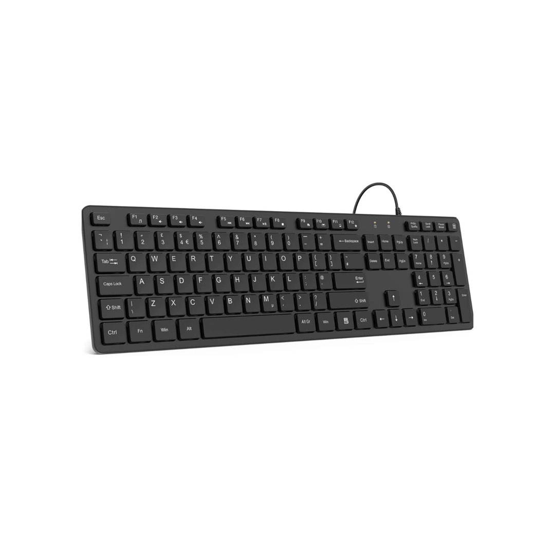 Tedgem Wired Keyboard Full Size Usb Keyboard Splash Resistant