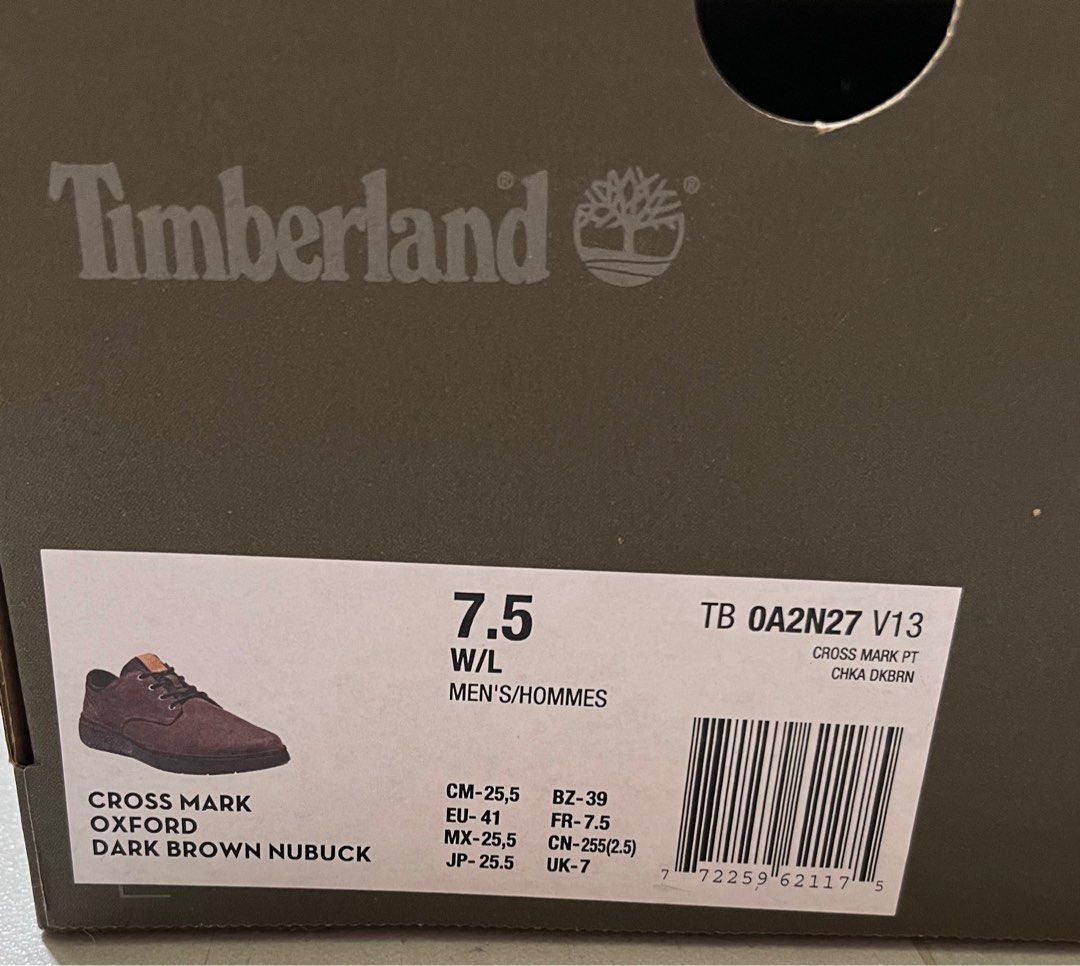 Timberland Cross Mark Oxford Nubuck, Men's Fashion, Footwear, Casual ...