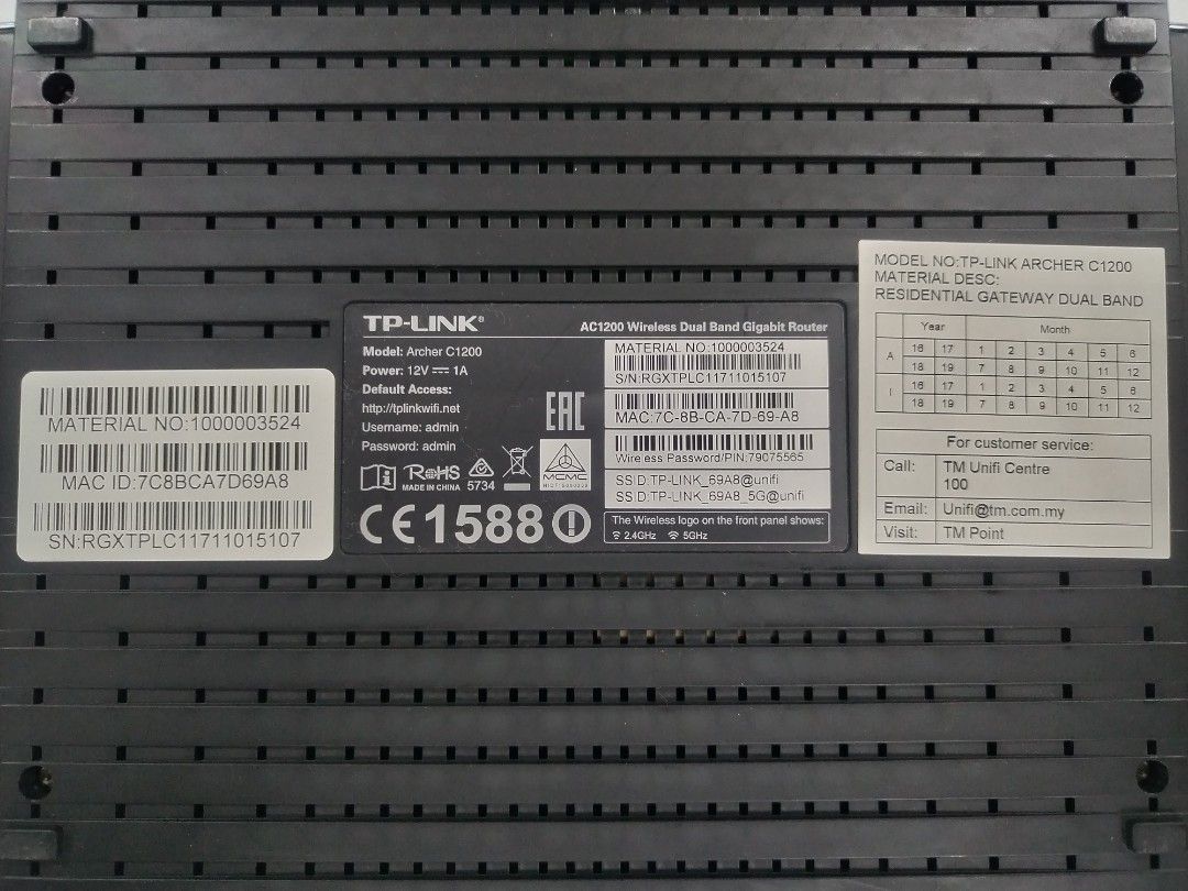 TM Unifi TP Link Archer C1200 Wireless Dual Band Gigabit Router ...