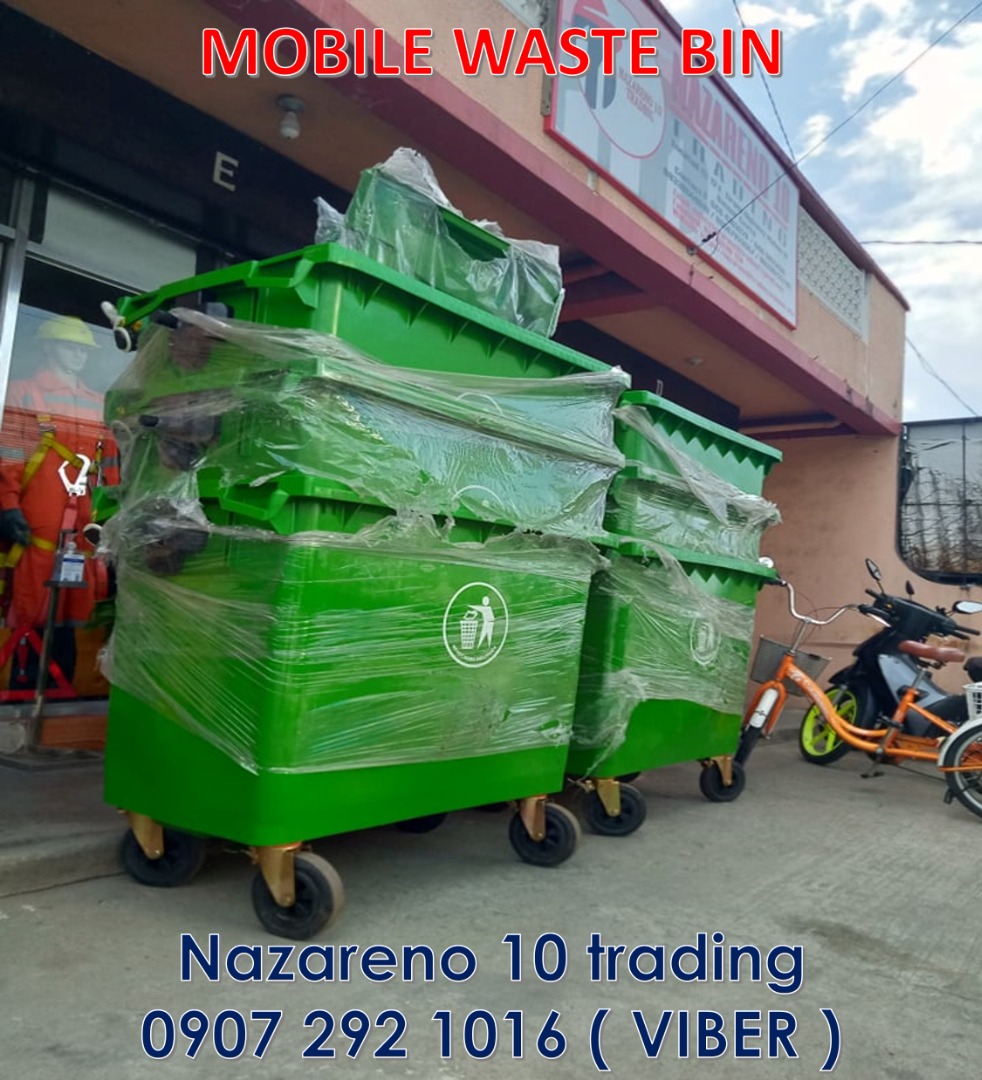 trash bin mobile waste bin w/wheels 306, Furniture & Home Living ...