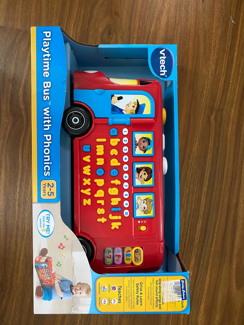 VTECH Playtime bus with phonics, Hobbies & Toys, Toys & Games on Carousell