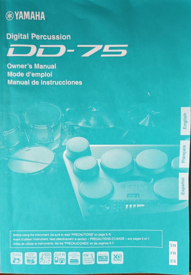 Yamaha Drum DD75 with lots of free things, Hobbies & Toys, Music ...