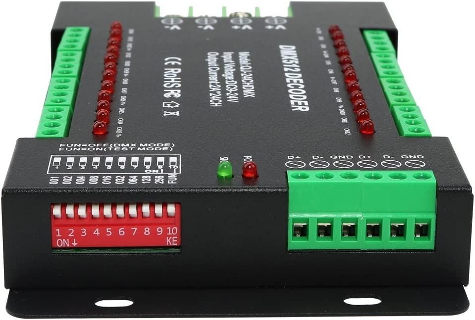 [3483] CHINLY High Power 24 Channel DMX LED Decoder Controller DMX512 ...
