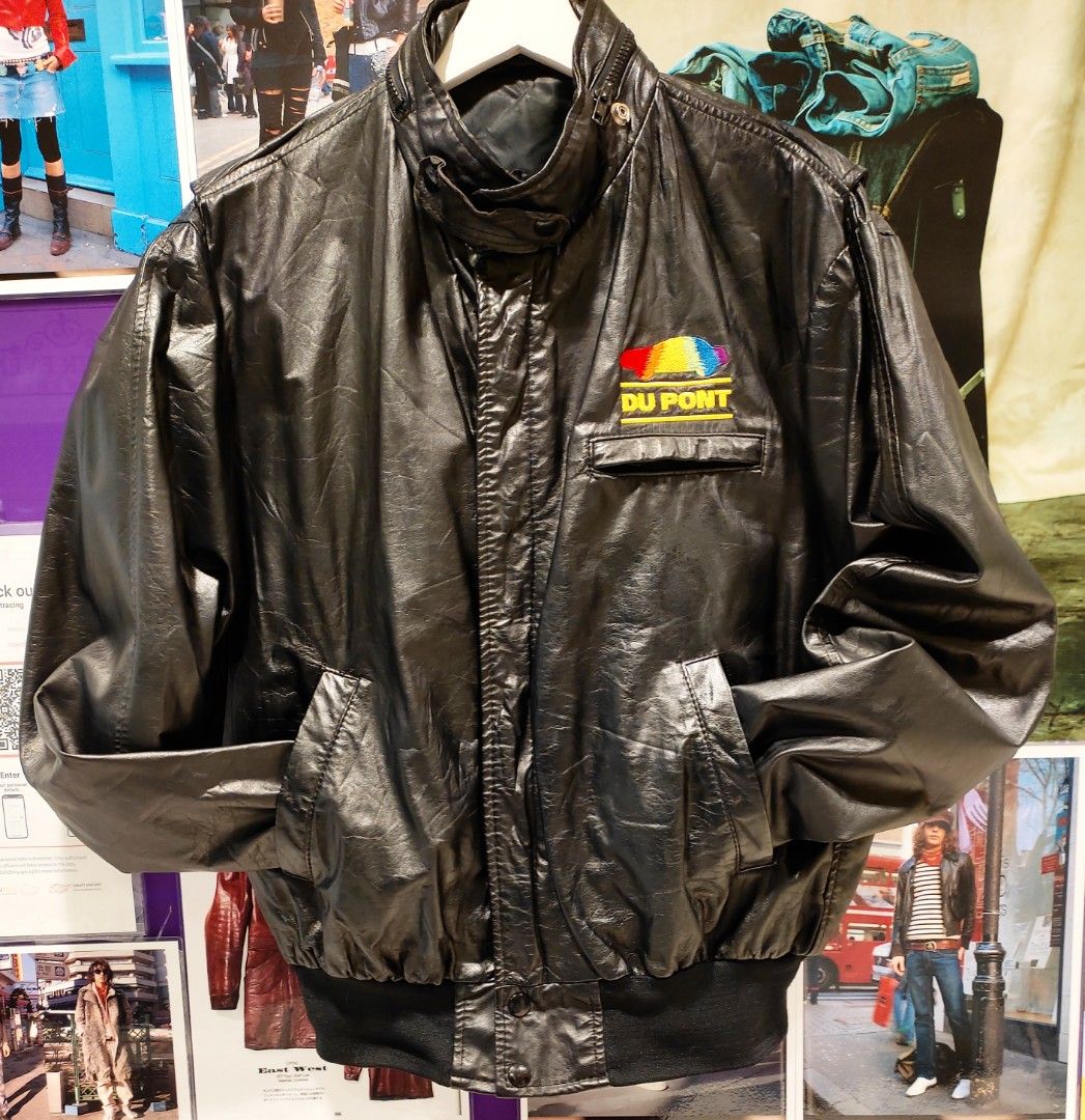 90s DUPONT genuine leather jacket, Men's Fashion, Coats, Jackets and Outerwear on Carousell