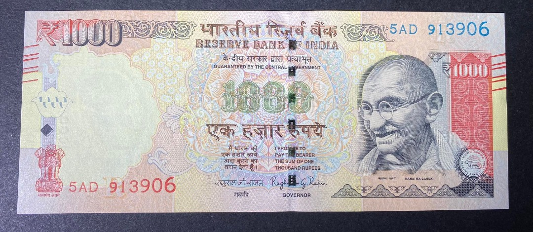 印度 India 1000 Rupees (2016 with Rupee symbol ₹ Version) UNC 100% news ...