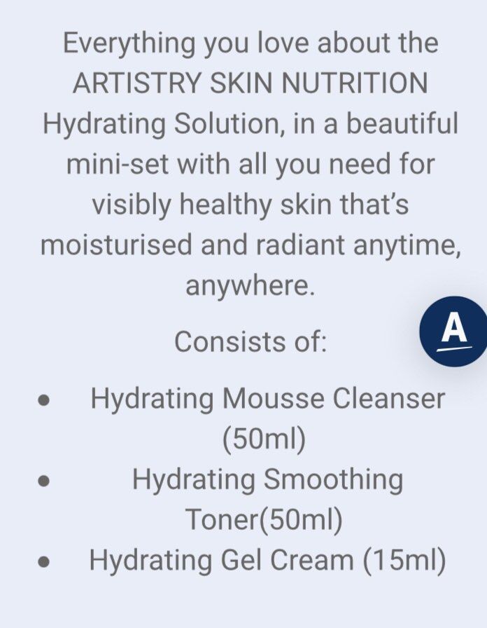 [Amway] ARTISTRY Skin Nutrition Hydrating Solution Mini Set, Beauty ...