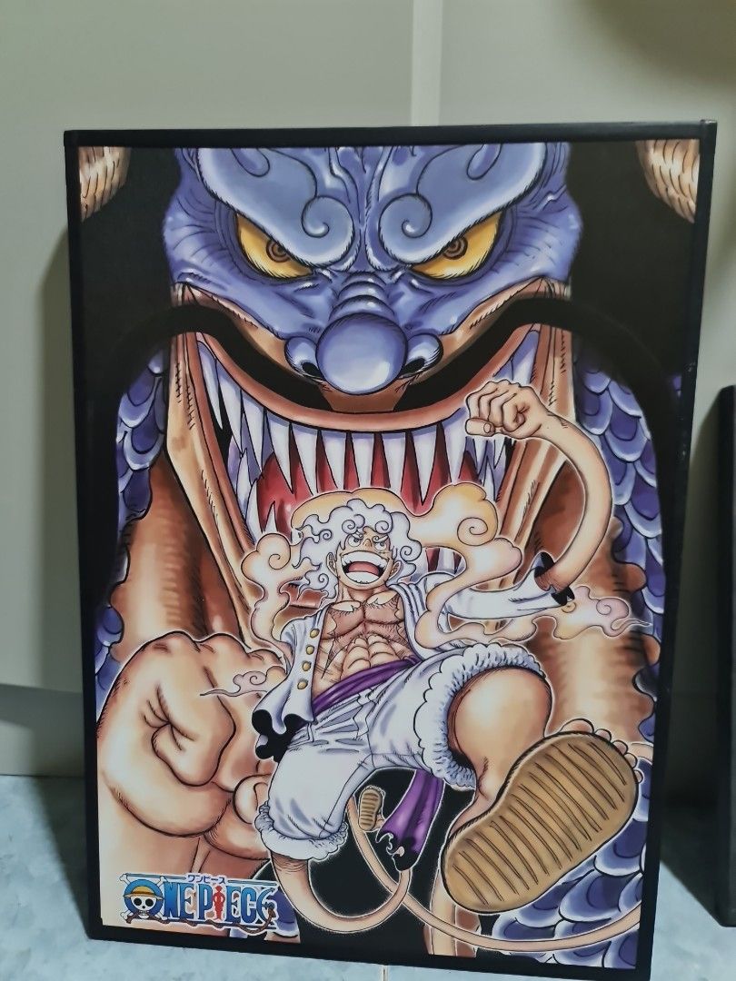 Anime wood frame One piece demon slayer - luffy kaido rengoku poster ...