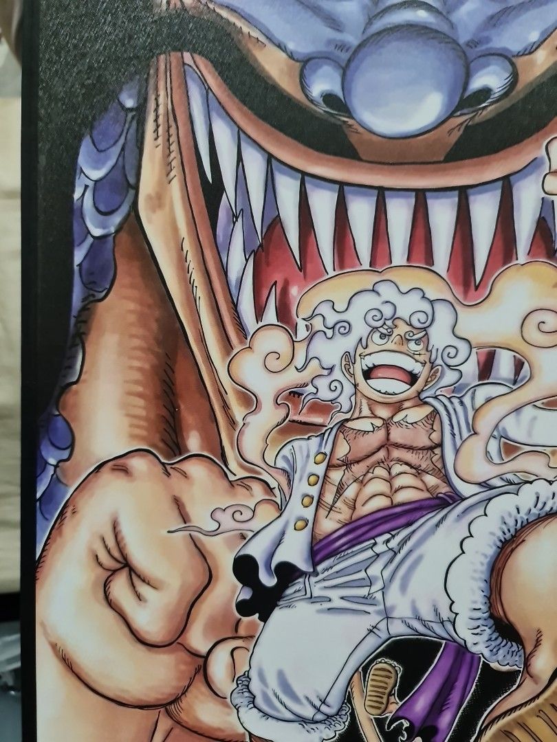 Anime wood frame One piece demon slayer - luffy kaido rengoku poster ...