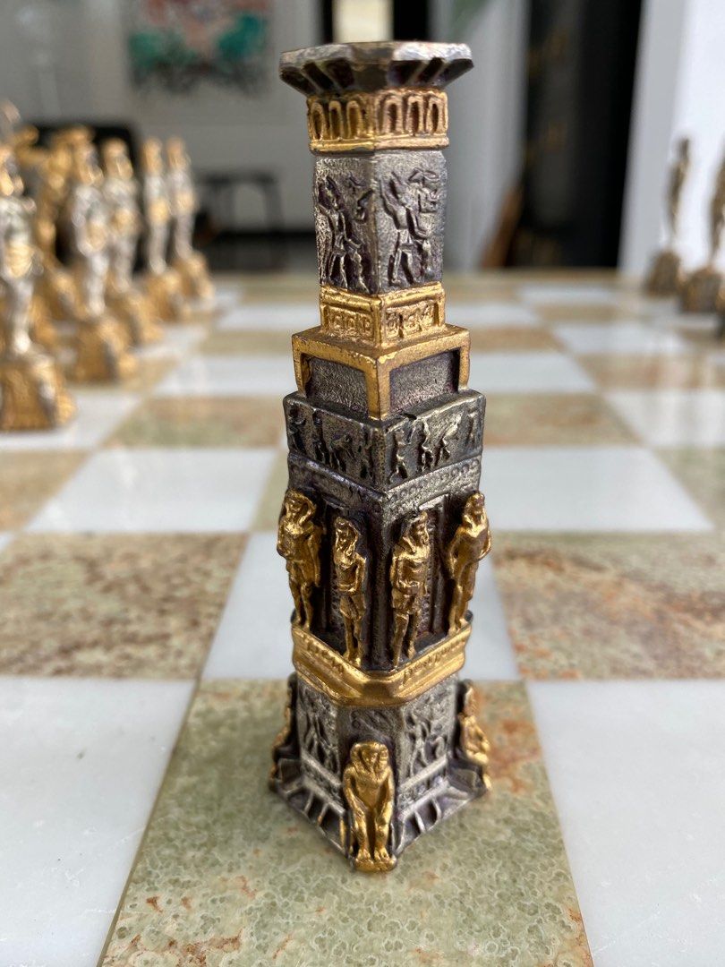 Antique Egyptian Full Iron Chess Set, Hobbies & Toys, Memorabilia ...
