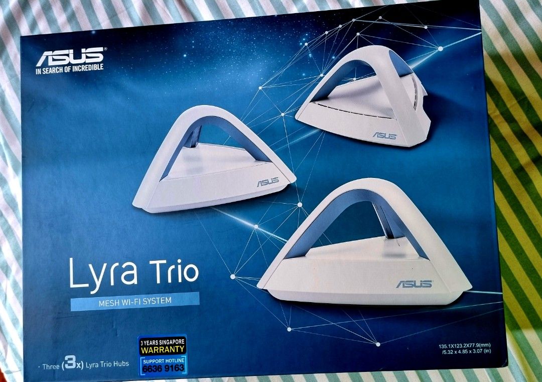 ASUS Lyra Trio Wifi Mesh Hub x 1 unit, Computers & Tech, Parts ...