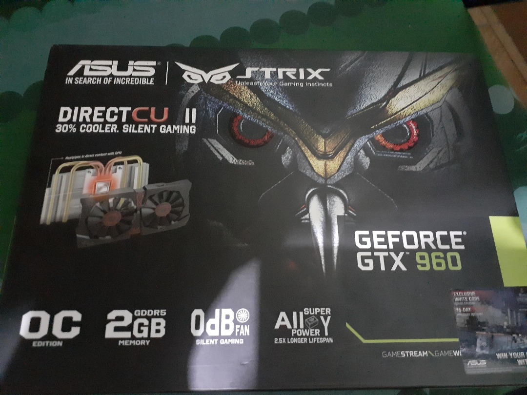 ASUS STRIX GTX 960 DirectCU II OC 2GB, Computers & Tech, Parts ...