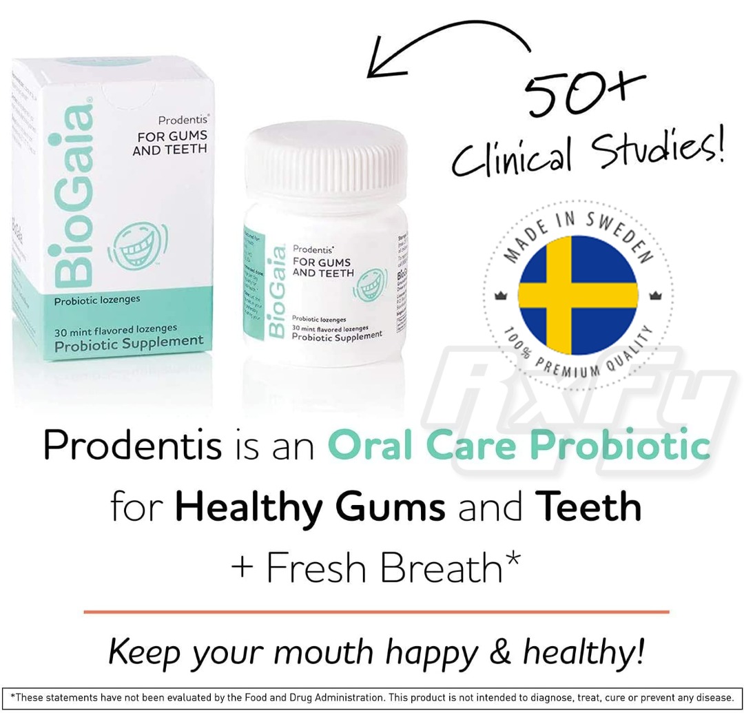 BioGaia Prodentis Mint Lozenges, Dental Probiotic For Men And Women ...