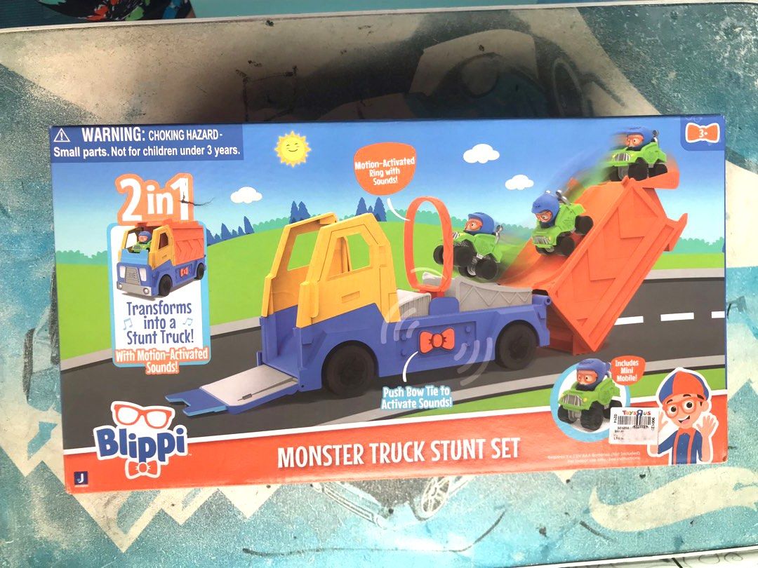 Blippi Monster Truck Stunt Set, Hobbies & Toys, Toys & Games on Carousell