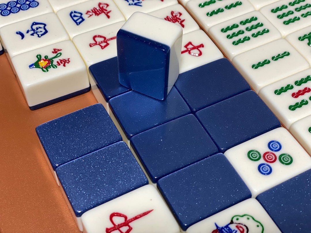 Blue glitter mahjong set, Hobbies & Toys, Toys & Games on Carousell
