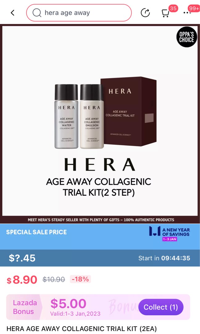 BNIB Hera Age Away Collagenic Trial Kit (2 Step), Beauty & Personal Care, Face, Face Care on ...