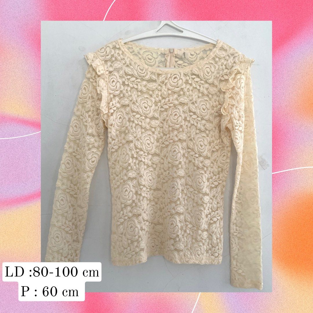 brokat putih kondangan inner, Fesyen Wanita, Pakaian Wanita, Atasan di ...