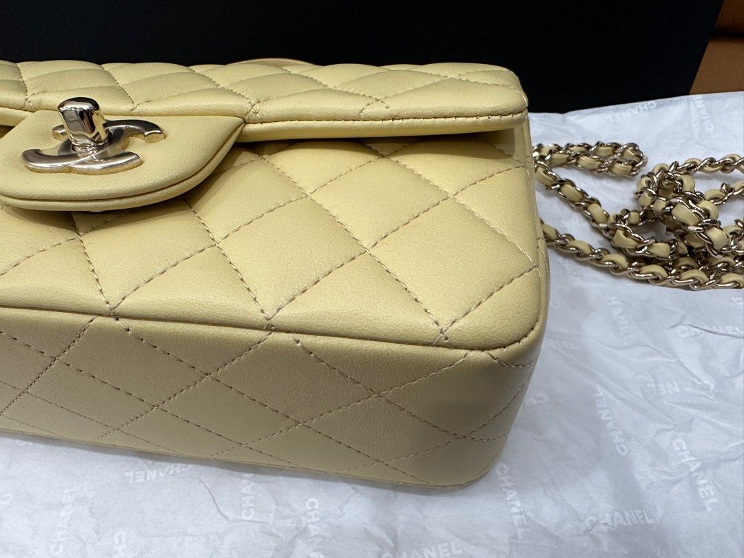 Chanel Light Yellow Mini Rectangular Flap, Luxury, Bags & Wallets on ...