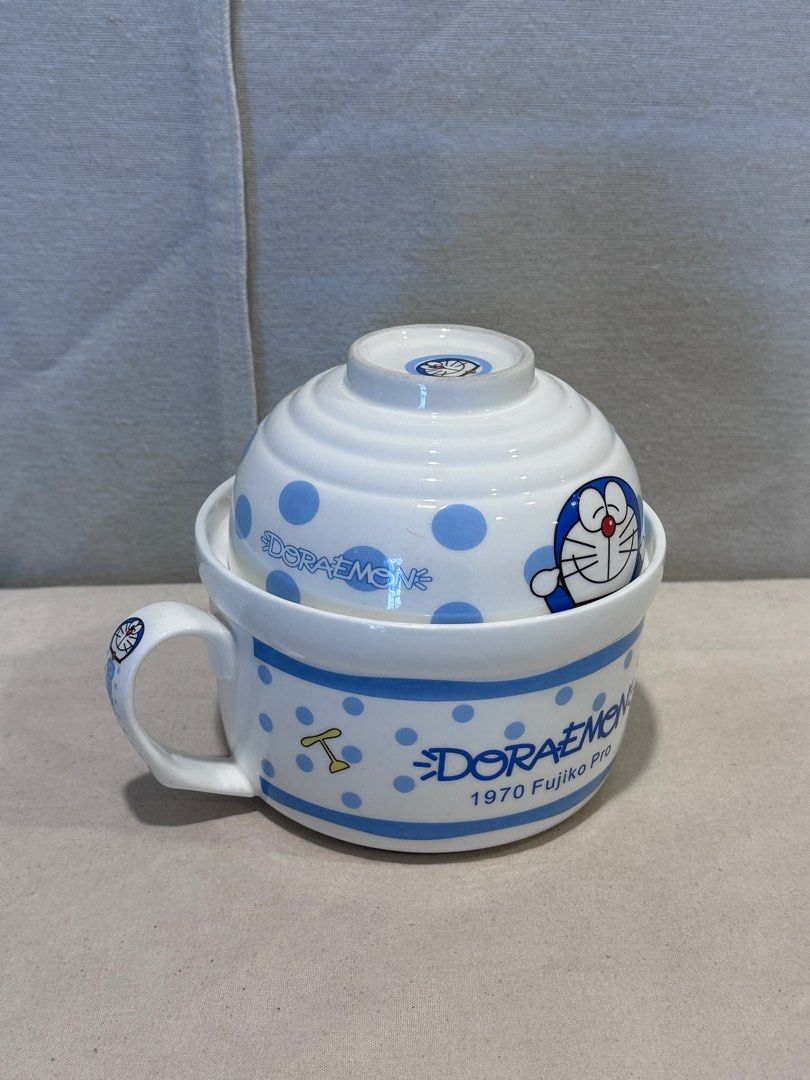 Doraemon Set Bowl, Hobbies & Toys, Collectibles & Memorabilia, Fan Merchandise on Carousell