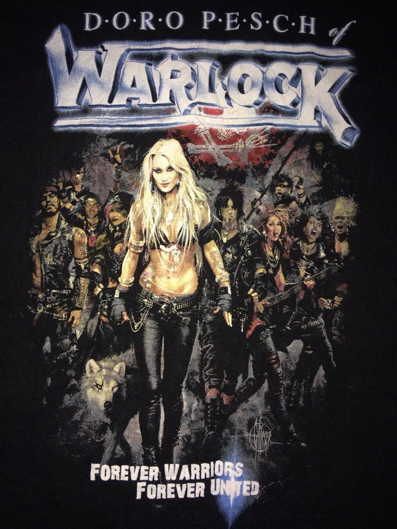 DORO PESCH of WARLOCK BAND TEE, Women's Fashion, Tops, Shirts on Carousell