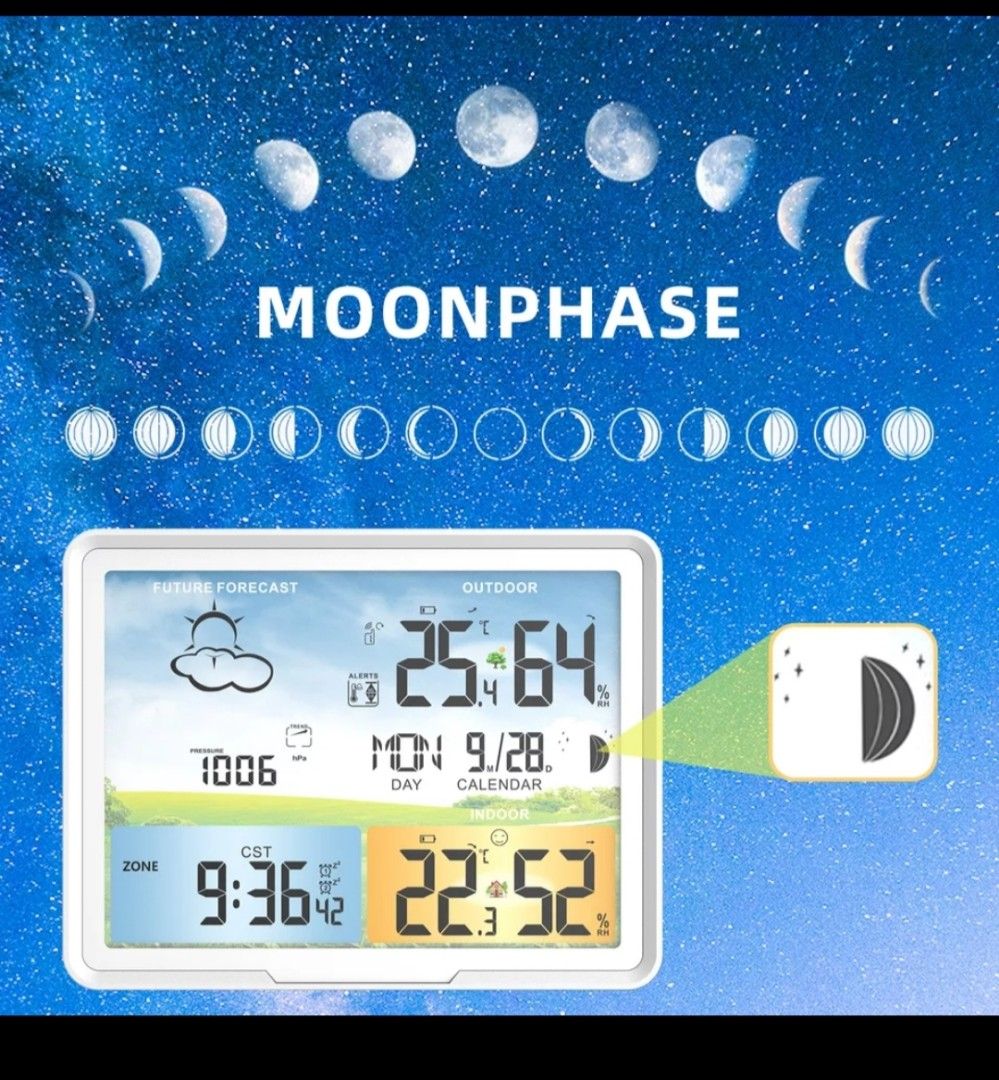 FABISENSE Weather Station Indoor Outdoor Digital Forecast Calendars ...