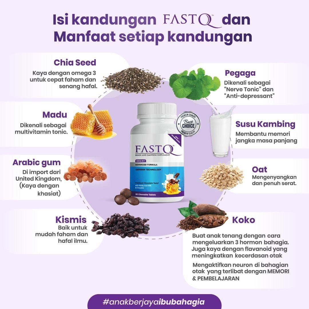 FastQ brain booster for kids, Health & Nutrition, Health Supplements ...