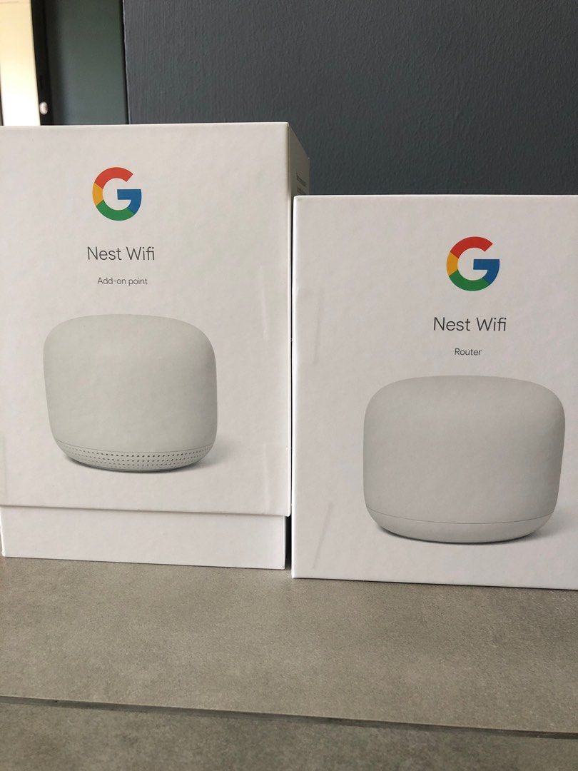 Google nest router and add on point, Computers & Tech, Parts & Accessories, Networking on Carousell