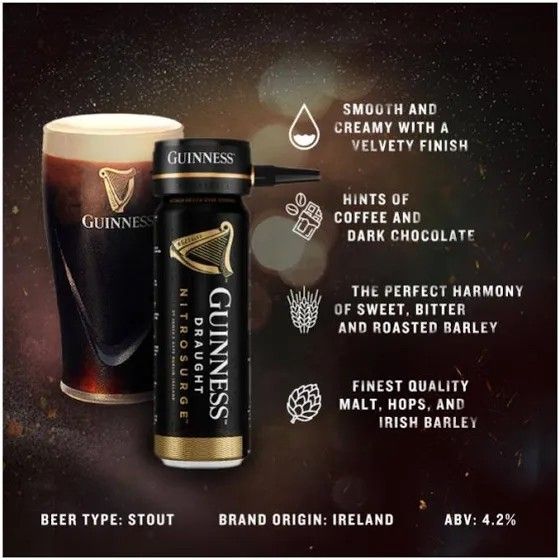 Guinness NITROSURGE Starter Pack 558ml, 2s + Device [Device Included ...