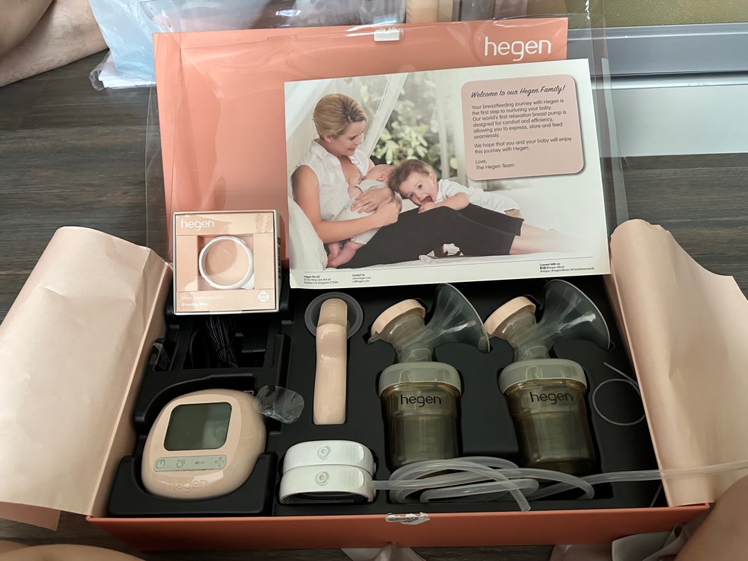 Hegen Breastpump duo pump set with box, Babies & Kids, Nursing ...