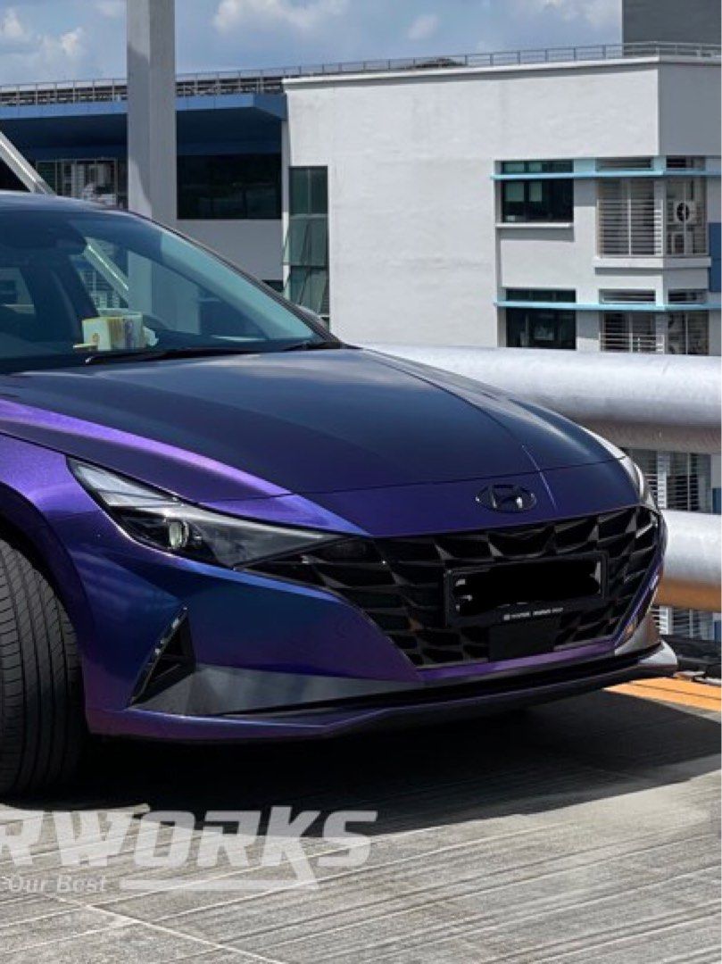 Hyundai Avante in Chameleon Purple Blue full wrap, Car Accessories ...