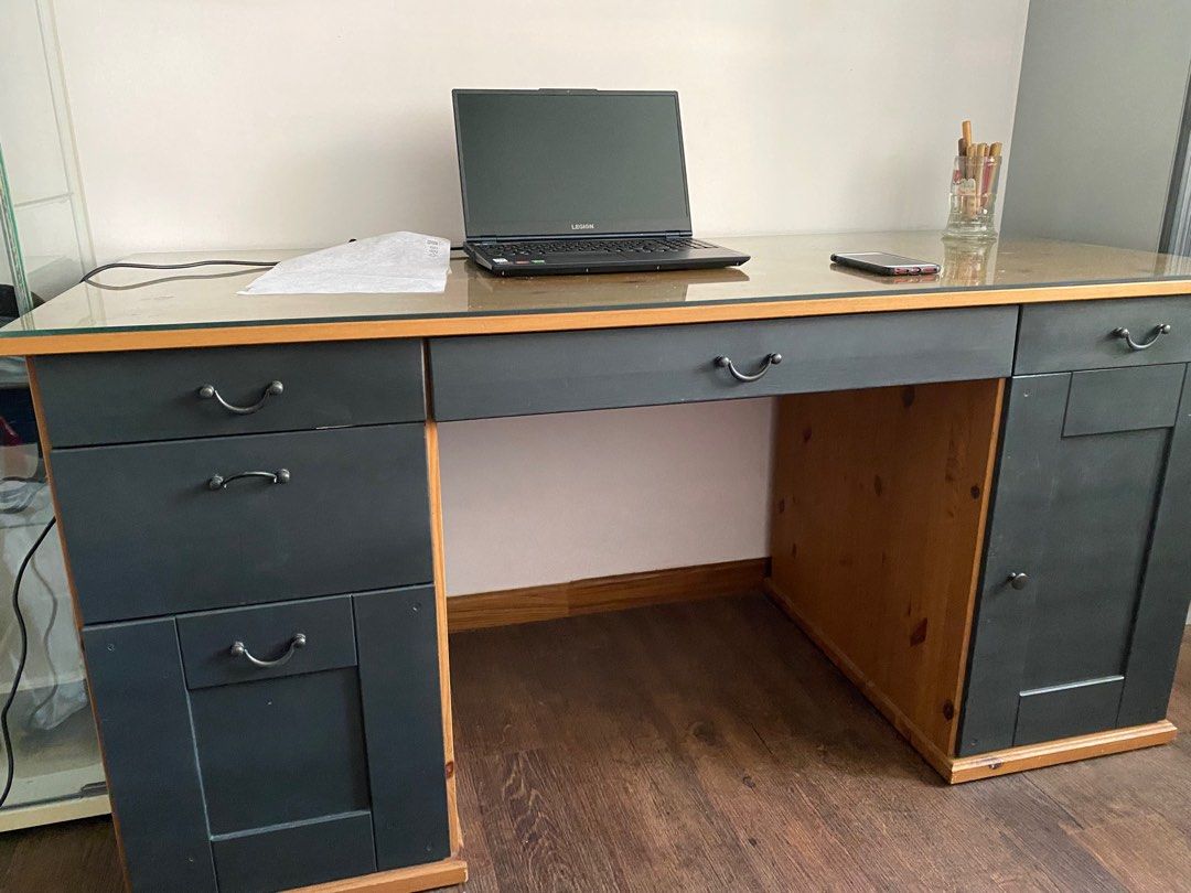 Ikea Leksvik Computer Desk with Keyboard drawers & other storage ...