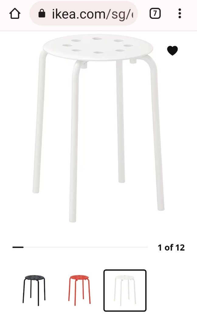 IKEA Marius White Stool (right) & Mr D.I.Y. Blue Stool (left ...