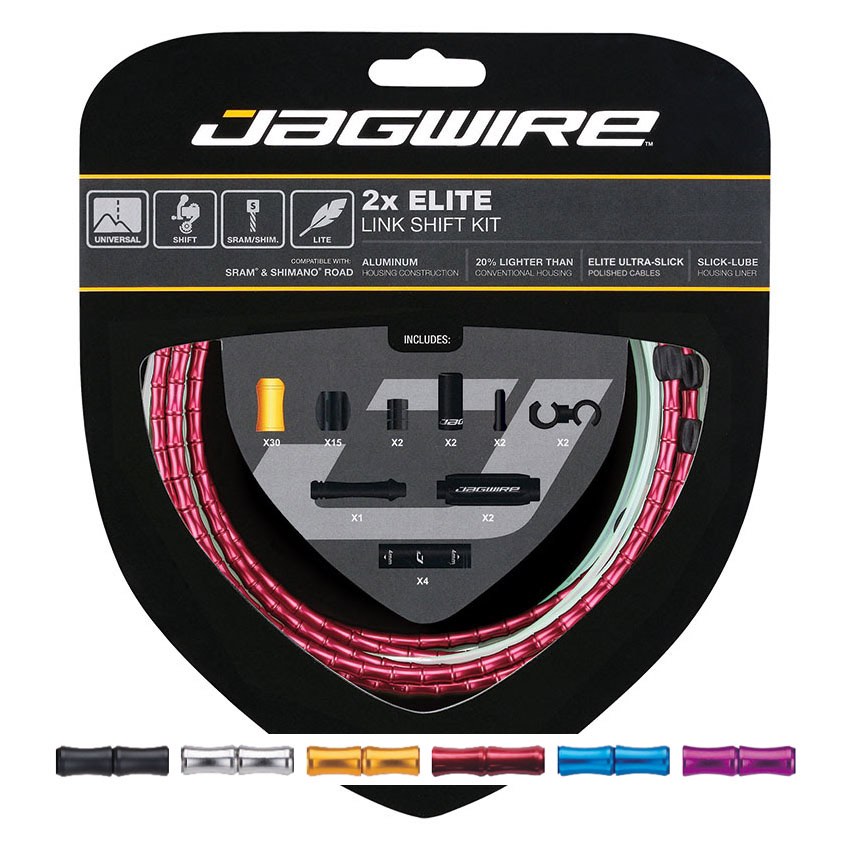 Jagwire 2x Elite Link Shift Cable Kit (RED), Sports Equipment, Bicycles ...